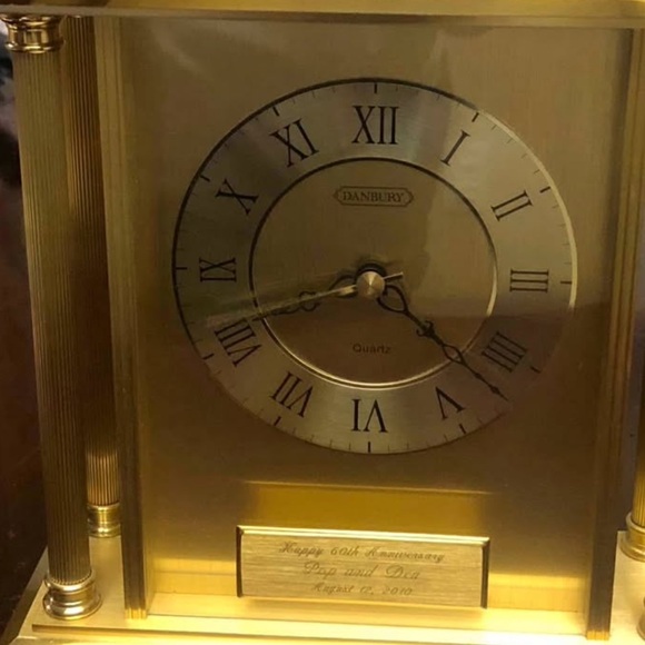 Wall Decor | Danbury Clock Co Quartz Brass Gold Working | Poshmark